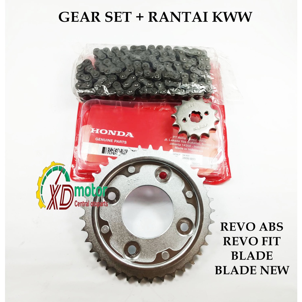Jual GEAR SET + RANTAI BLADE REVO ABS KWW HONDA LAMA BARU REVO FIT ...