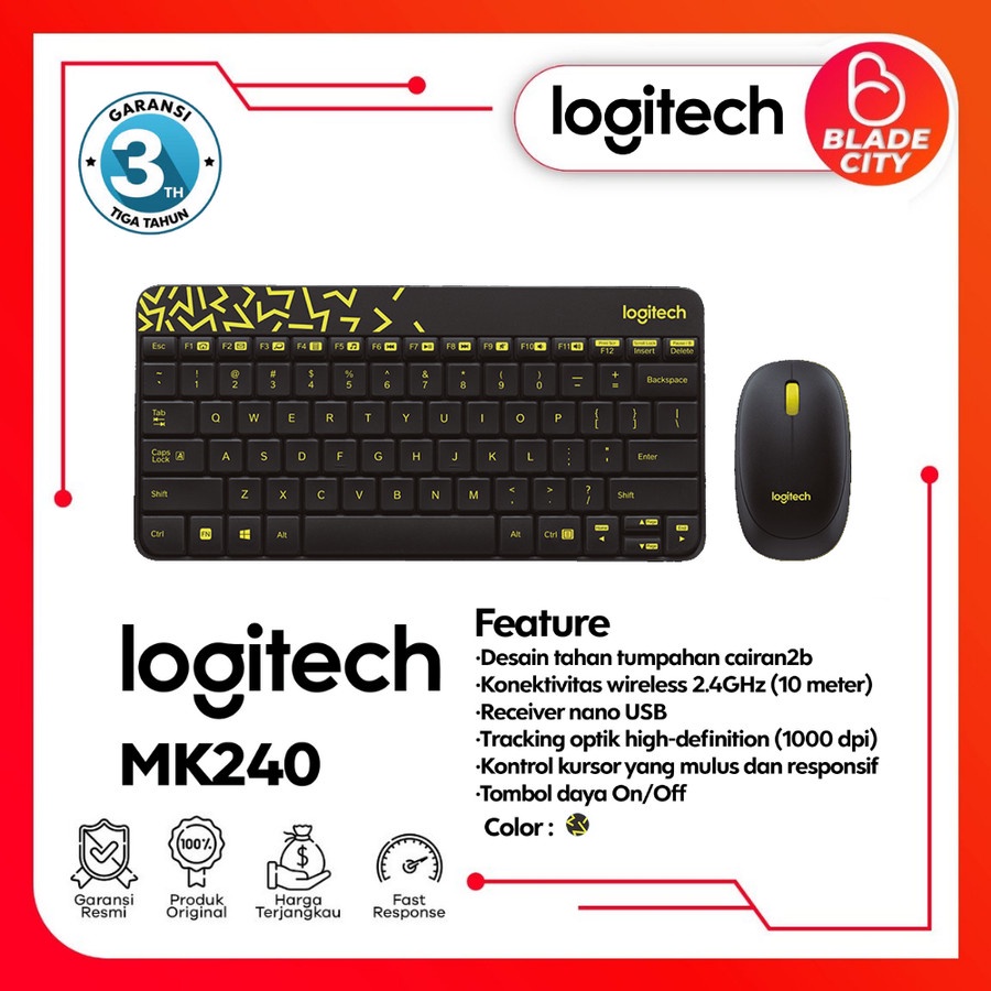 Jual Logitech MK240 Nano Wireless Keyboard Original - Garansi Resmi | Shopee Indonesia