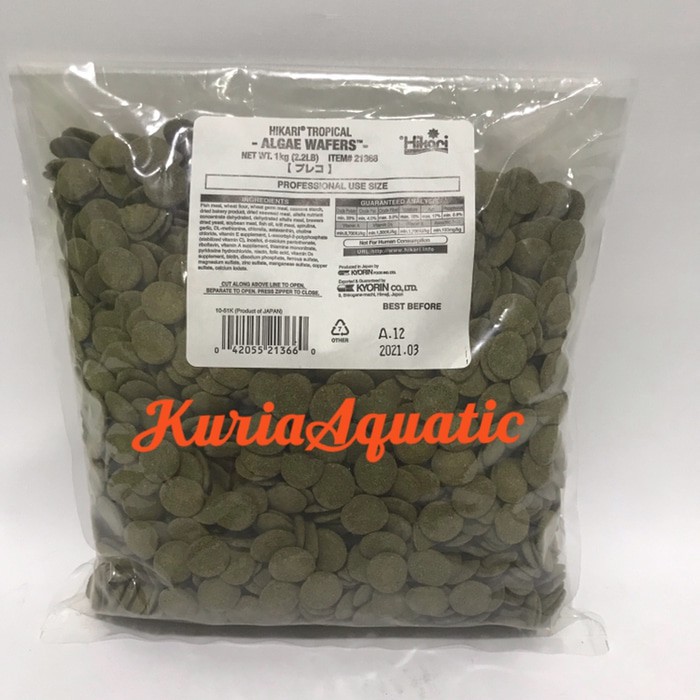 Jual Hikari ALGAE WAFERS WAFER 1Kg 1 Kg 1000g Pakan Ikan Pemakan Alga ...