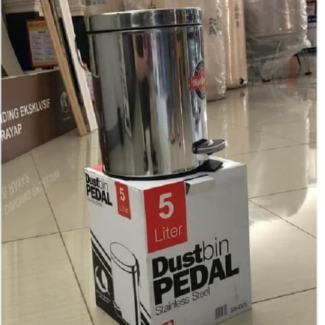 Jual Agathasale - Maspion Dustbin Pedal | Tempat Sampah / Tong Sampah Injak Stainless 5L ...