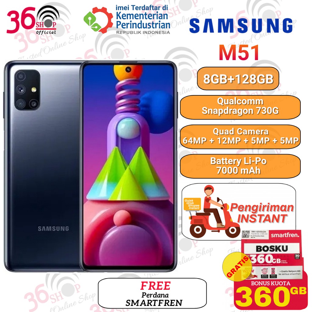 Jual Samsung Galaxy M51 8GB+128GB Garansi Resmi Sein Samsung | Shopee ...