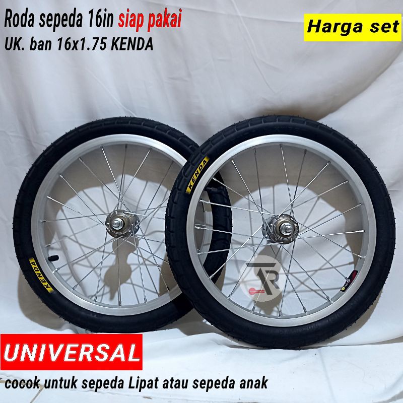 Jual Roda sepeda 16in lengkap / roda sepeda 16 x 1.75 KENDA untuk ...