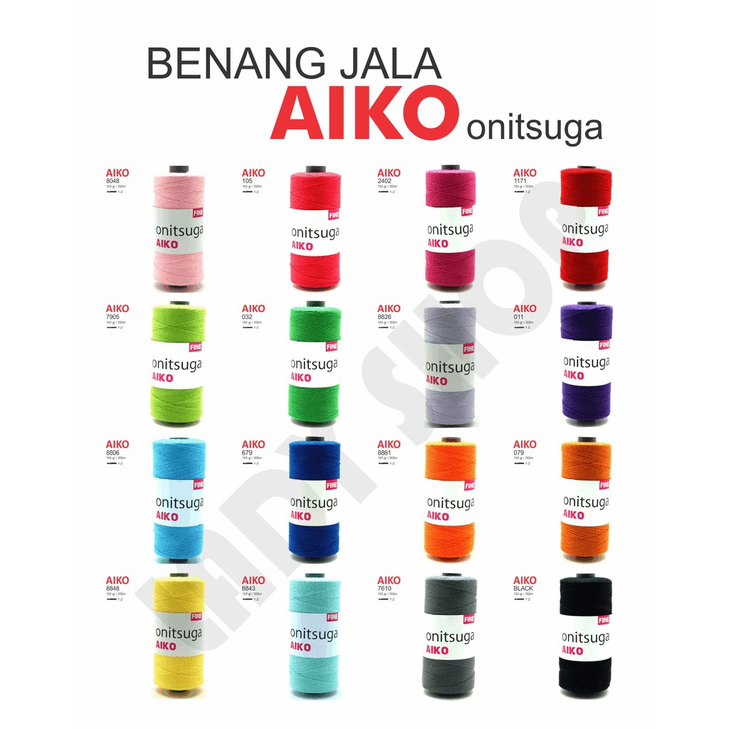 Jual BENANG RAJUT POLIESTER / ONITSUGA AIKO / BENANG JALA | Shopee ...