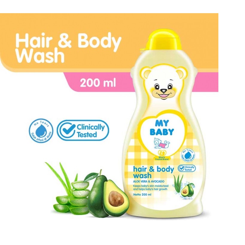 Jual MY BABY HAIR & BODY WASH KUNING 200 ML - My Baby Hair and Body ...