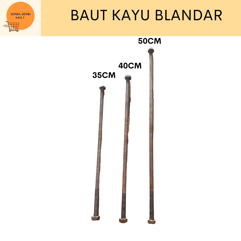 Jual BAUD MUR BAJA 19MM PANJANG 50CM | BAUT BLANDAR KAYU | Shopee Indonesia
