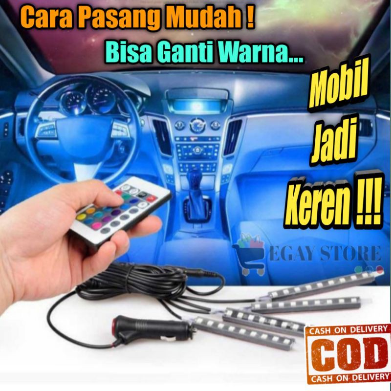 Jual Lampu LED Kolong Bawah Dashboard Kabin Mobil Remote RGB Variasi ...