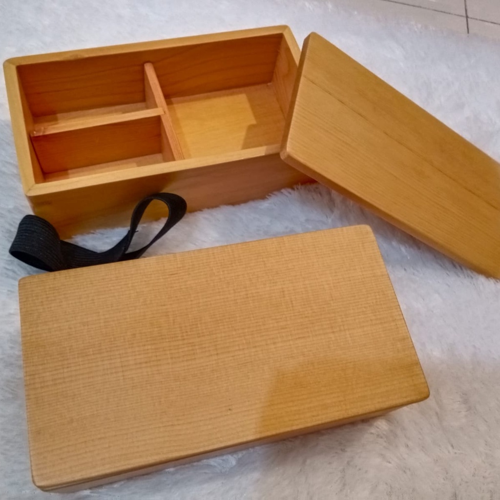 Jual Wooden Lunch Box kotak makan kayu jepang Bento Lunch Box Handmade ...