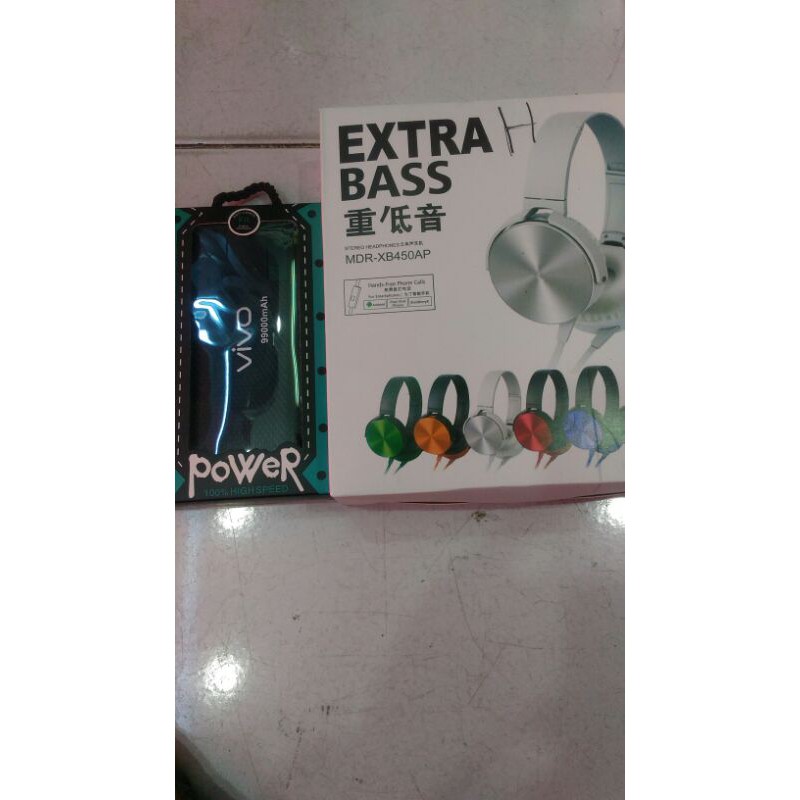 Jual Power bank Vivo 99000MAH 2USB LED Senter gratis handset Extra bass ...