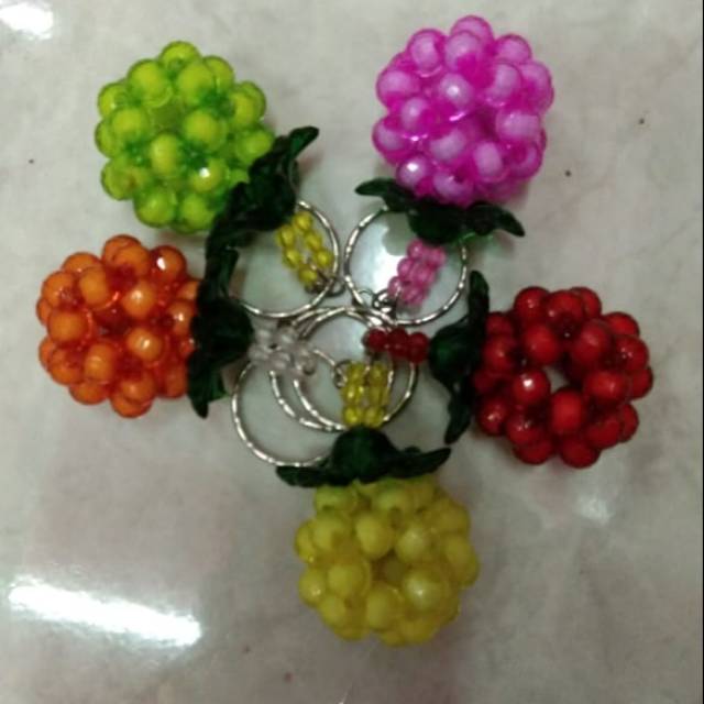 Jual Sovenir Gantungan Kunci Buah Berry Mote Manik Akrilik | Shopee ...