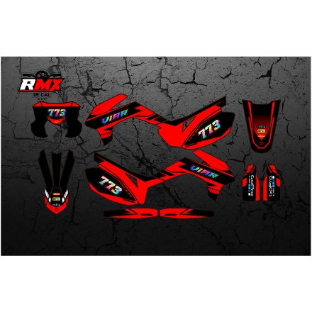 Jual DECAL VIAR 200 ES FULLBODY (001) DEKAL STIKER CROSS X HITAM, MERAH ...