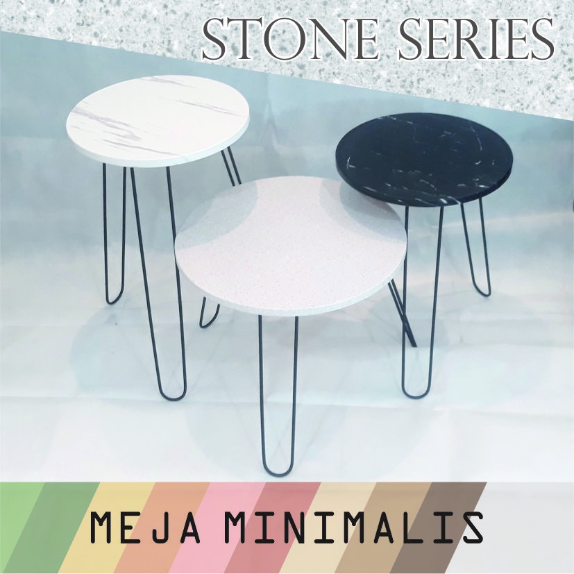 Jual MEJA BULAT MINIMALIS STONE SERIES | Shopee Indonesia