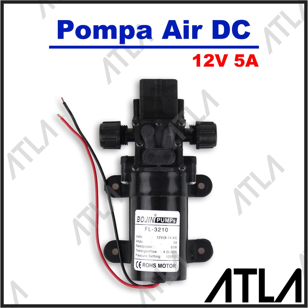 Jual Pompa Air DC 12V 5A 4.0 L/menit 100PSI Dinamo Penguat Tekanan Mist ...