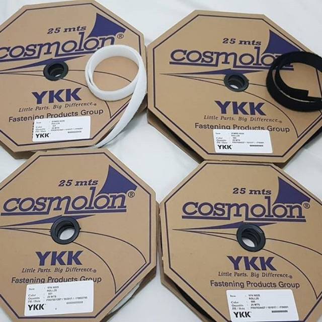 Jual Cosmolon YKK perekat Import Only warna hitam putih size 10mm 25mm ...