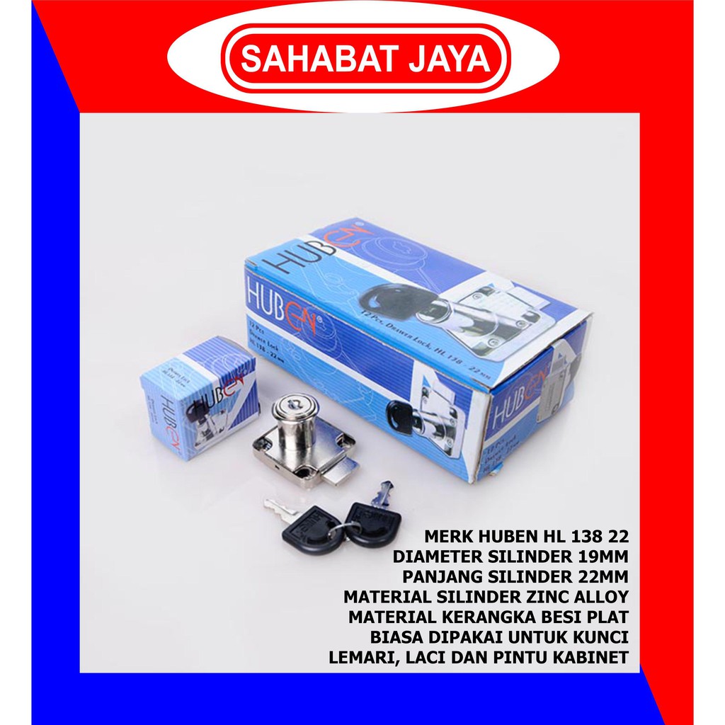 Jual Huben Kunci Padat Lemari Laci Kabinet HL 138 22 / HL 138 32 | Shopee Indonesia