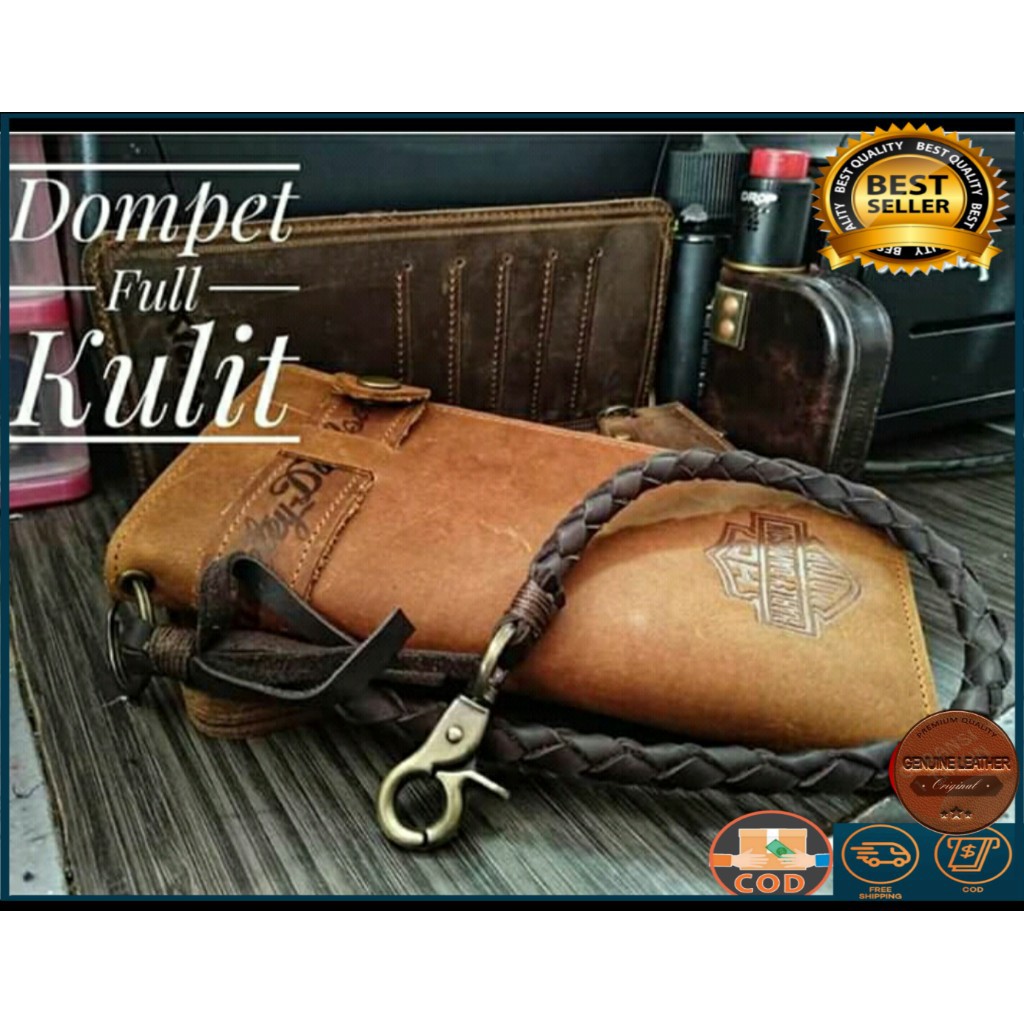 Jual Dompet Panjang Rantai Kulit Asli HARLEY DAVIDSON HD2, Dompet ...