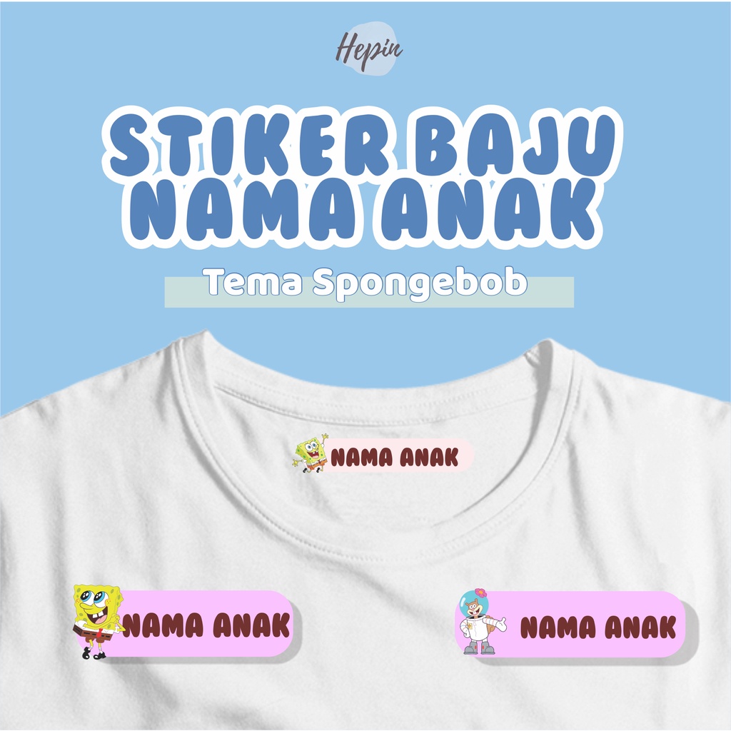 Jual (30-40pcs)murah dapat banyak/Stiker Kain Label Baju Nama Anak tema ...