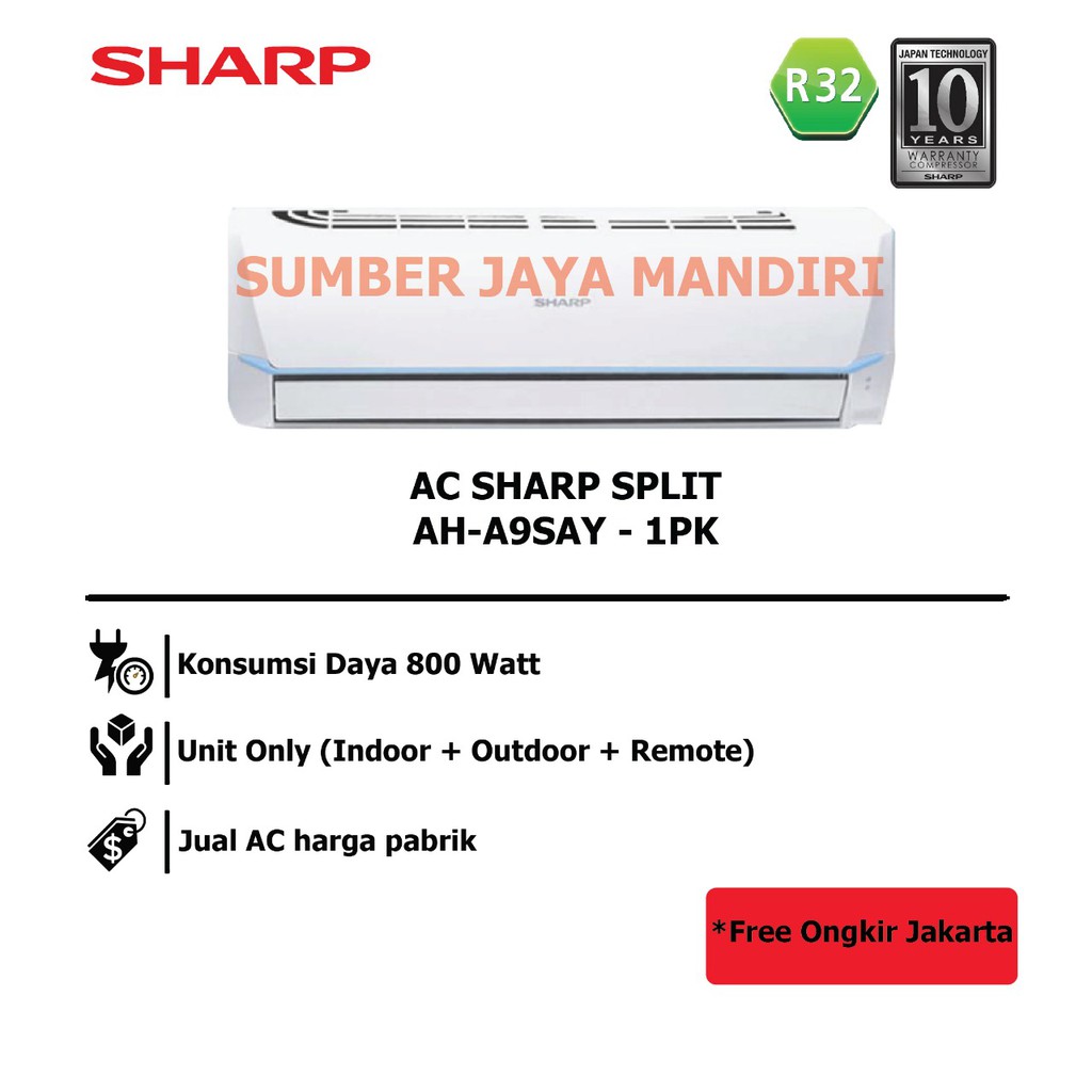 Jual AC SHARP SPLIT STANDARD AH-A9SAY - 1 PK | Shopee Indonesia