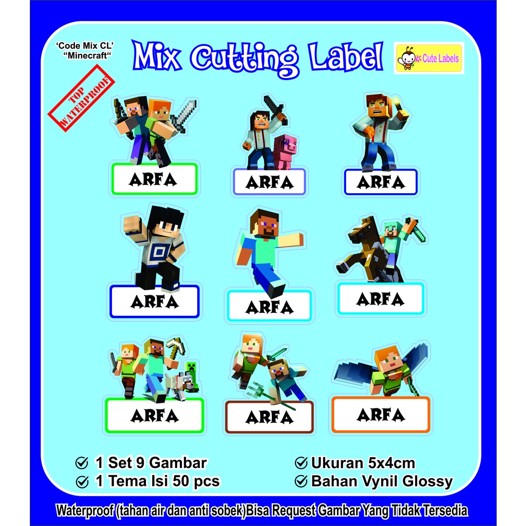 Jual Mix Cutting Label MINECRAFT | Shopee Indonesia