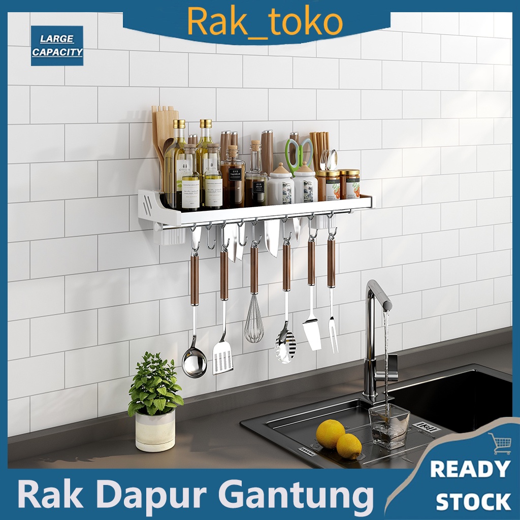 Jual Rak Dinding Dapur Kitchen Rack Tempat Bumbu Rak Gantung Pisau ...