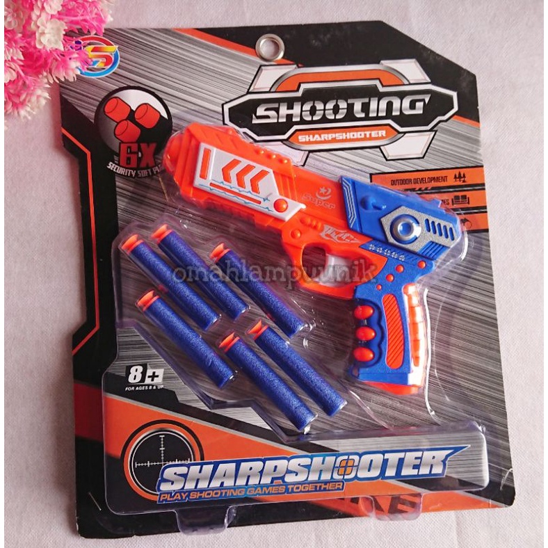 Jual MAINAN ANAK PISTOL TEMBAKAN SOFT GUN DENGAN PELURU BUSA DAN PELURU ...