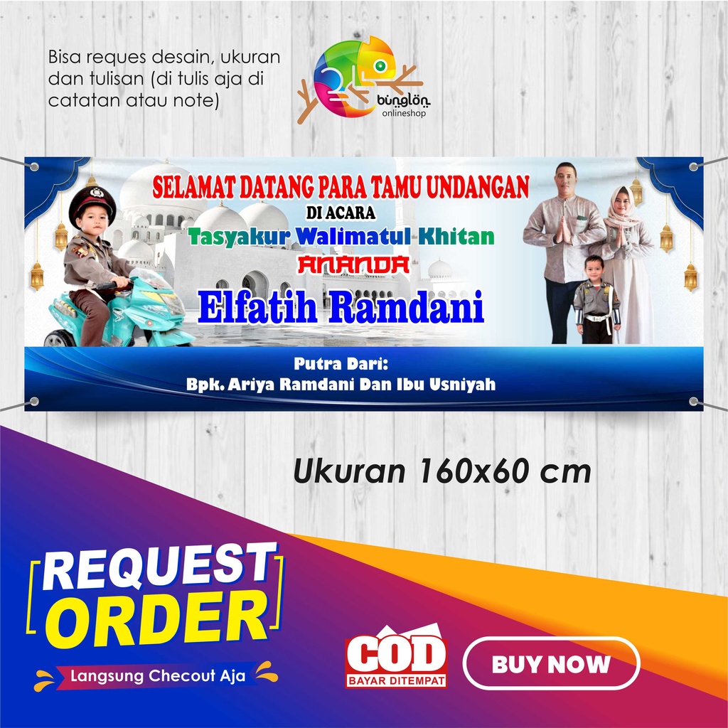Jual Size 160x60 Cm Spanduk, Banner Selamat Datang Tamu Undangan Di Khitanan Custom | Shopee ...