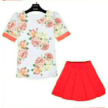 Jual RF - Set / Setelan remaja ABG anak taggung flower list, bahan ...