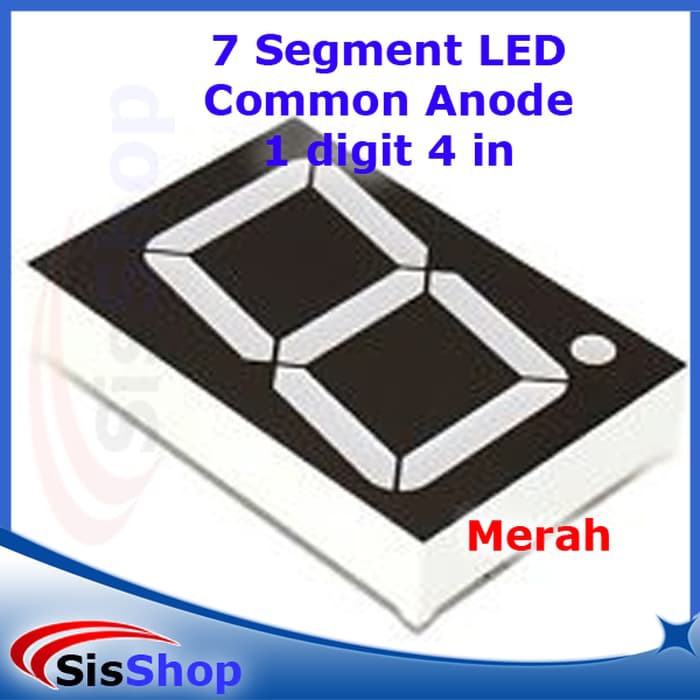 Jual 7 SEGMEN / SEVEN SEGMENT LED DISPLAY 1 DIGIT COMMON ANODE 4 IN ...