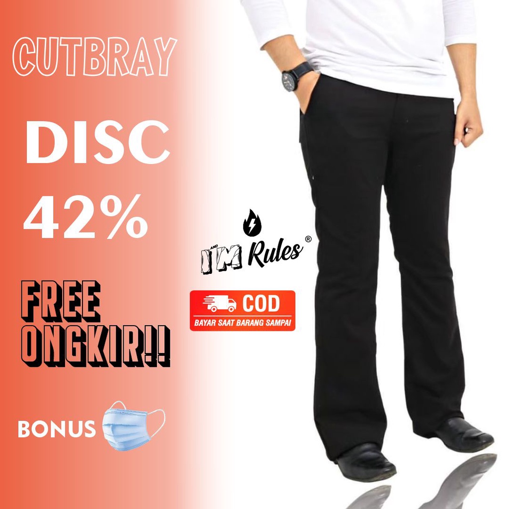 Jual I&M RULES Celana Cutbray Pria Hitam Original | Shopee Indonesia