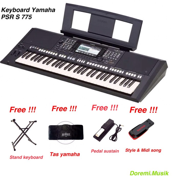 Jual Keyboard Yamaha PSR S775 Original resmi Paket Complete | Shopee ...