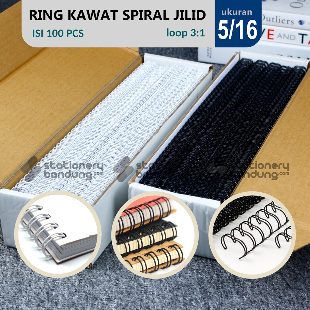 Jual Ring Kawat Spiral Jilid 5/16 F4 atau A4 Spiral Wire 3:1 38 atau 35 ...