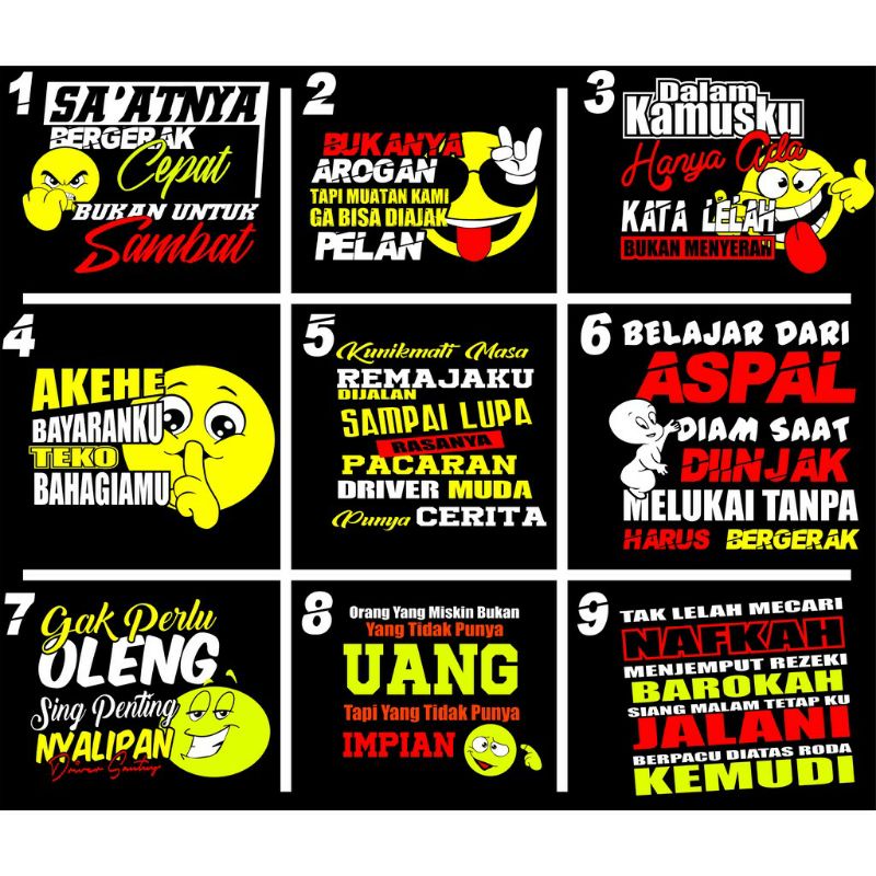 Jual Stiker Kaca Mobil Truck Cutting Sticker Reflective Kata Kata Kaca ...