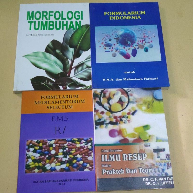 Jual BUKU FARMASI MORFOLOGI TUMBUHAN GEMBONG, FORMULARIUM INDONESIA, FMS, ILMU RESEP VAN DUIN ...