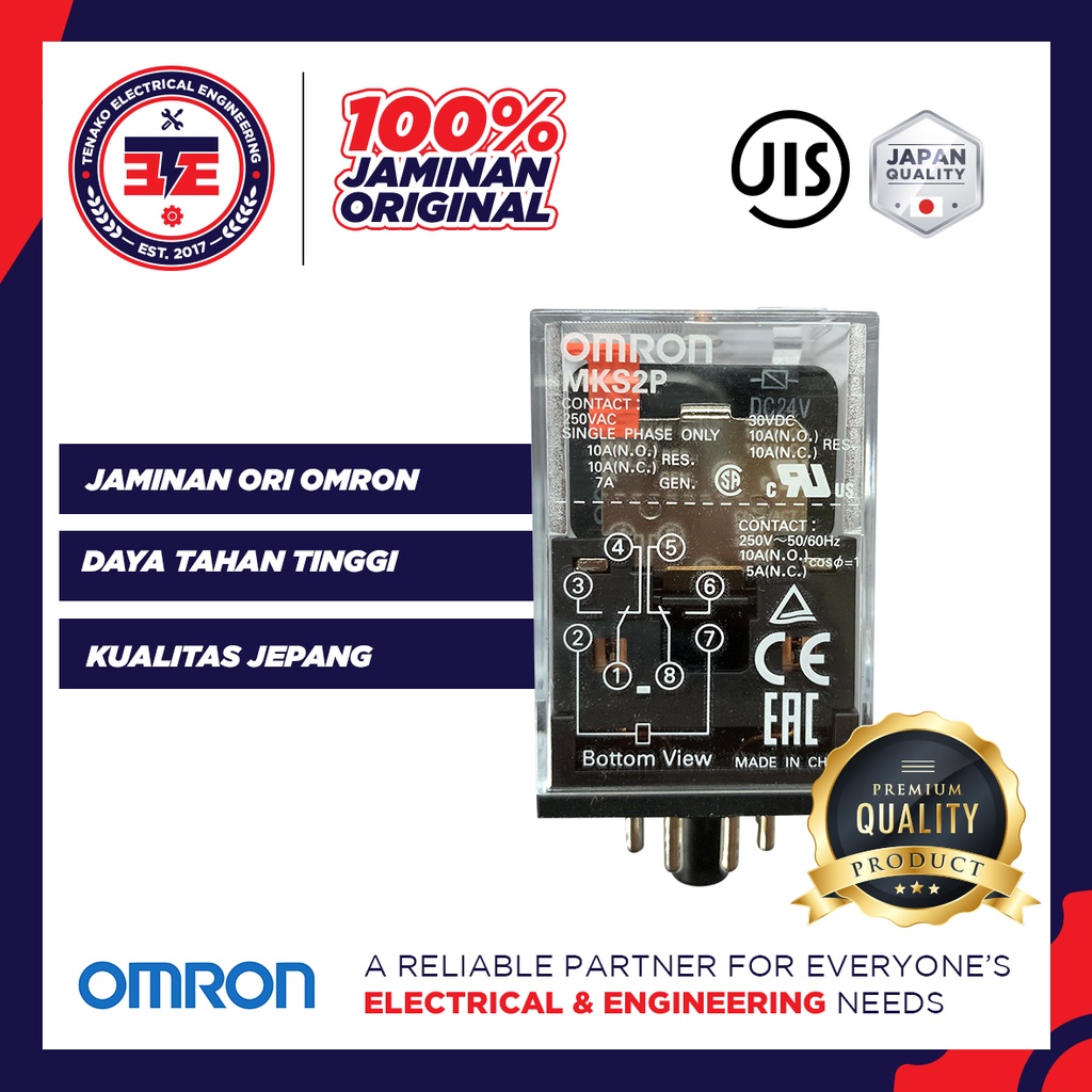 Jual OMRON MKS2P 24V DC Relay 8 kaki 10 Amper Original Omron | Shopee Indonesia