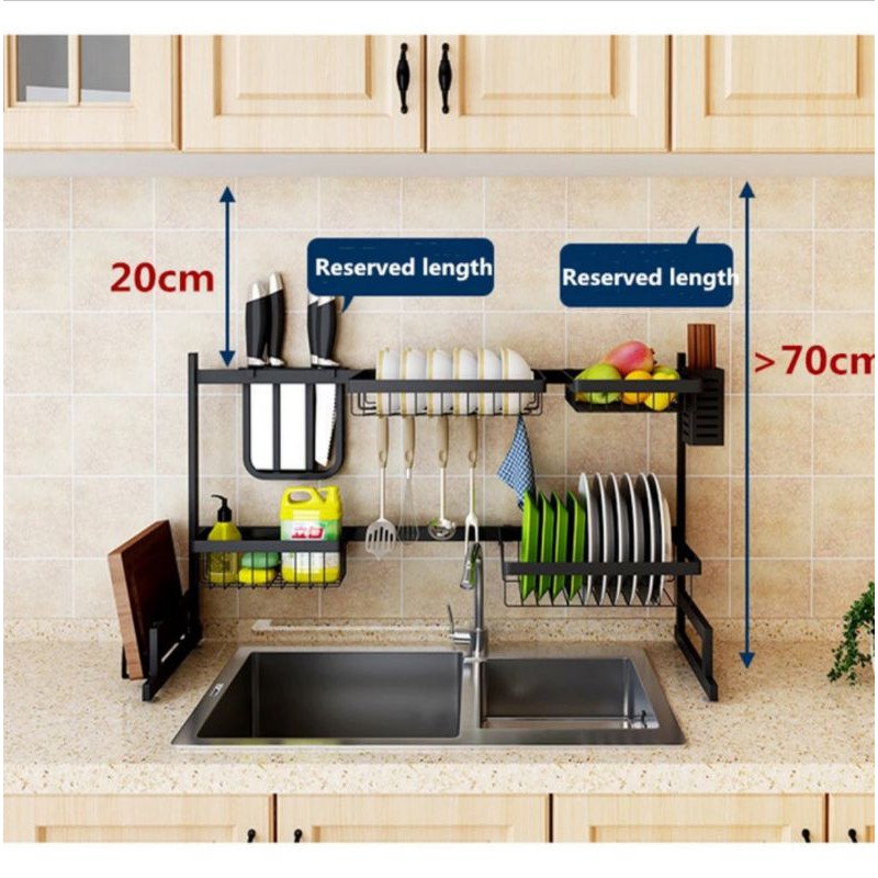Jual Rak piring stainless sus 304 65 cm / Rak dapur stainless | Shopee ...