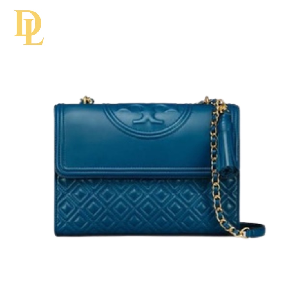 Jual Tory Burch Fleming Convertible 21&27 - Blue Lotus | Shopee Indonesia