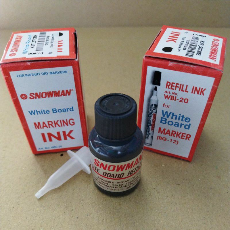 Jual TINTA SPIDOL SNOWMAN WHITE BOARTD WBI-20 ISI UALANG SEPIDOL ...