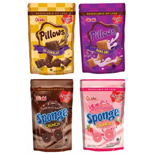 Jual Oishi snack Spoge crunch Pillows bantal Cokelat Strawberry ubi ...