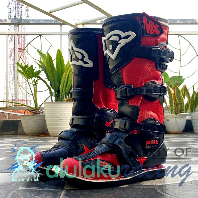 Jual Sepatu Motocross RNL Racing Product Original MX Trail - Red Black ...