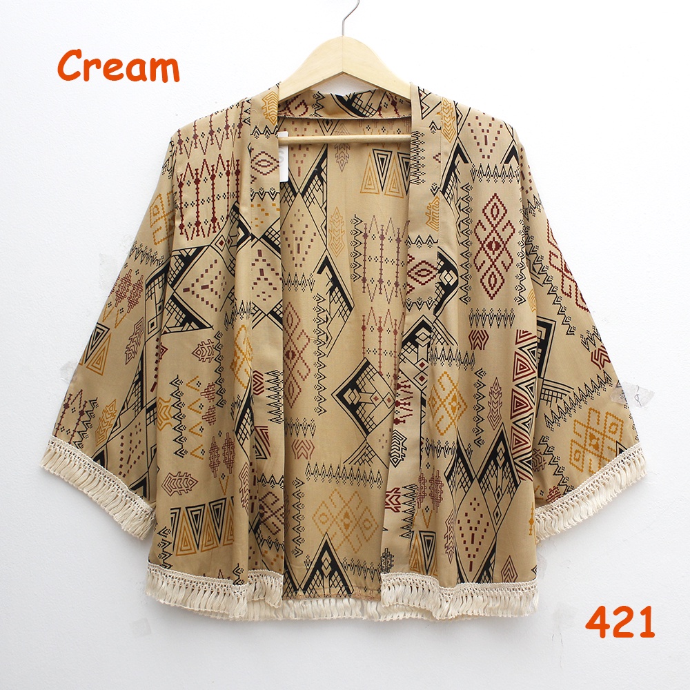 Jual 𝑱𝒂𝒌𝒂𝒓𝒕𝒂𝑭𝒂𝒔𝒉𝒊𝒐𝒏 cardigan outer katun motif batik rumbai kardigan ...