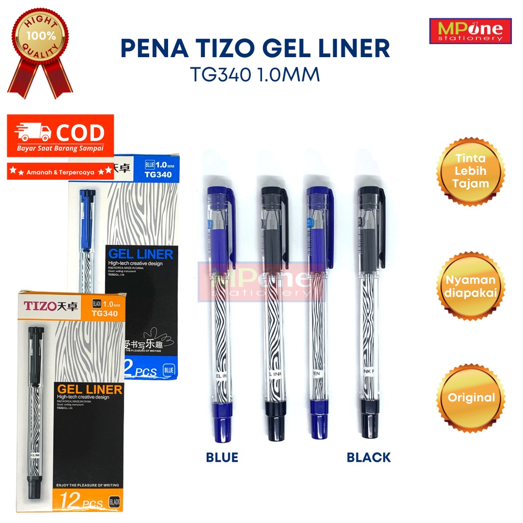 Jual (1 Pcs) Pulpen Gel Liner / Pena Gel Liner Tizo 1.0 mm / Gel Ink ...