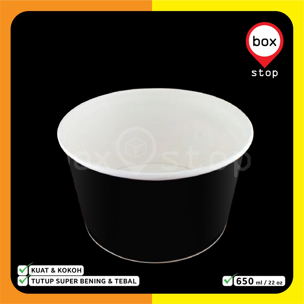 Jual Paper Bowl HITAM Polos | Mangkok Kertas | Kemasan Mangkuk - TANPA ...
