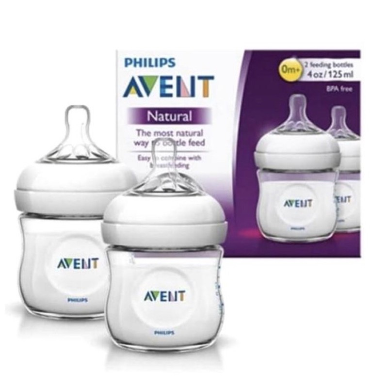 Jual Botol Susu Philips Avent 125 ml isi 2 Natural Teat, Baby Milk ...
