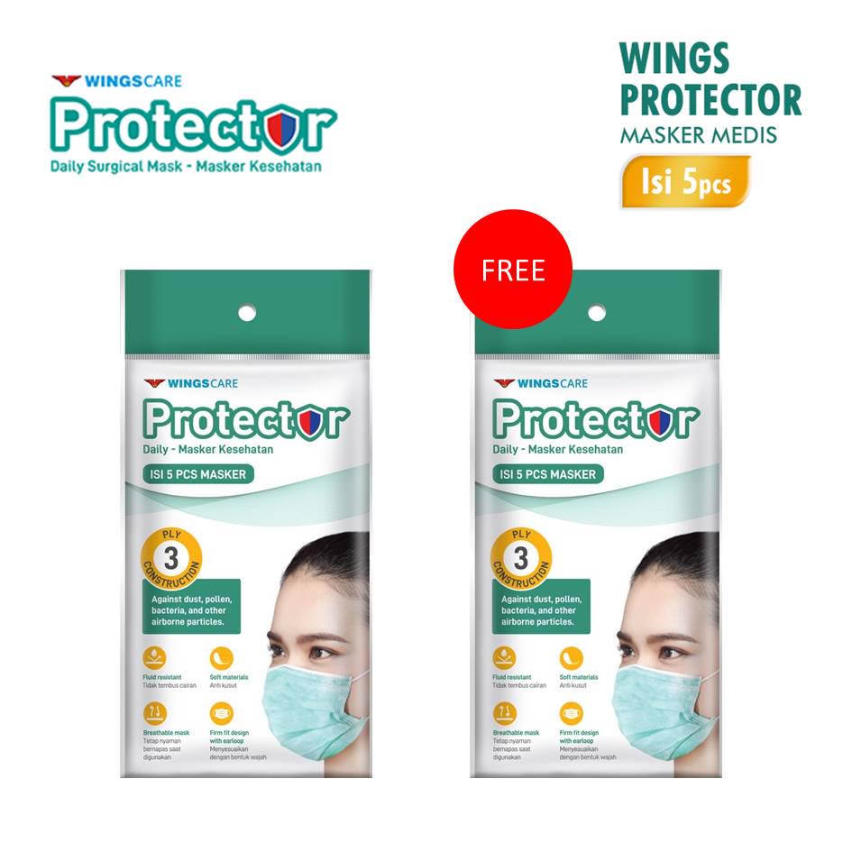 Jual Wingscare Protector Masker Biru Isi 5 pcs x2 | Shopee Indonesia