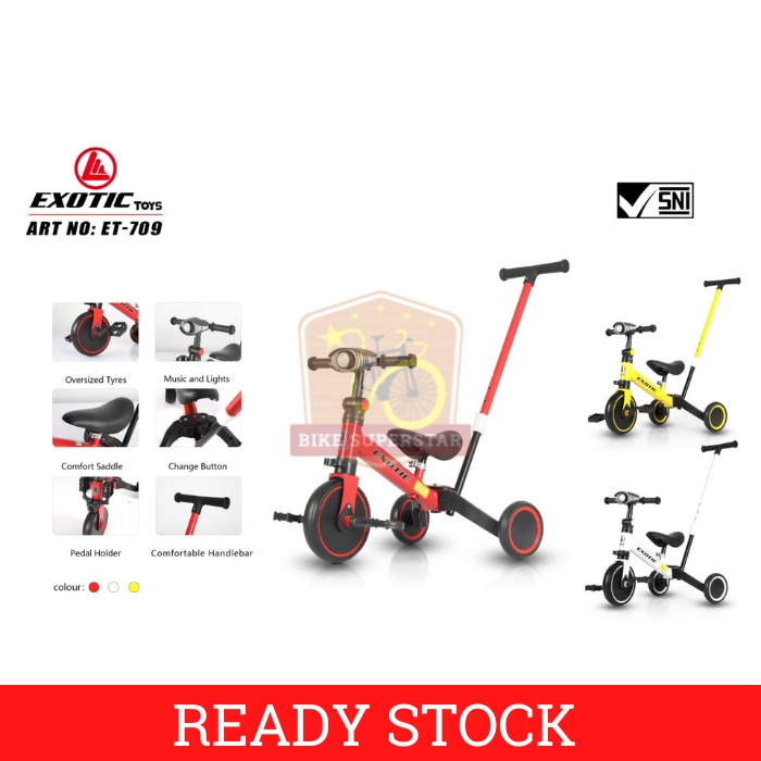 Jual Balance Bike Mainan 3 Roda EXOTIC ET 709 Stir / ET 5511 / PMB Nuwa ...