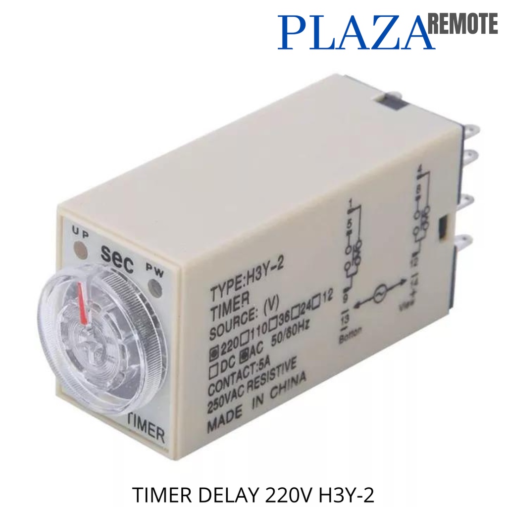 Jual TIMER DELAY RELAY H3Y-2 220VAC 24VAC 12V 1 DETIK - 60 MENIT NON SOCKET | Shopee Indonesia