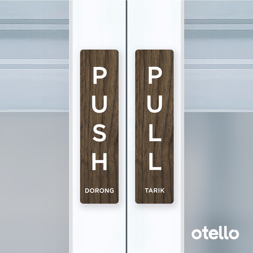 Jual Otello Sign Push Pull Dorong Tarik Icon Label Sticker Unik Sign ...