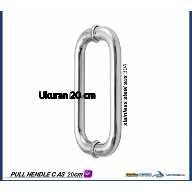 Jual Handel C as 20 cm/ handle kaca 20 cm/ tarikan C pintu as 35 cm ...