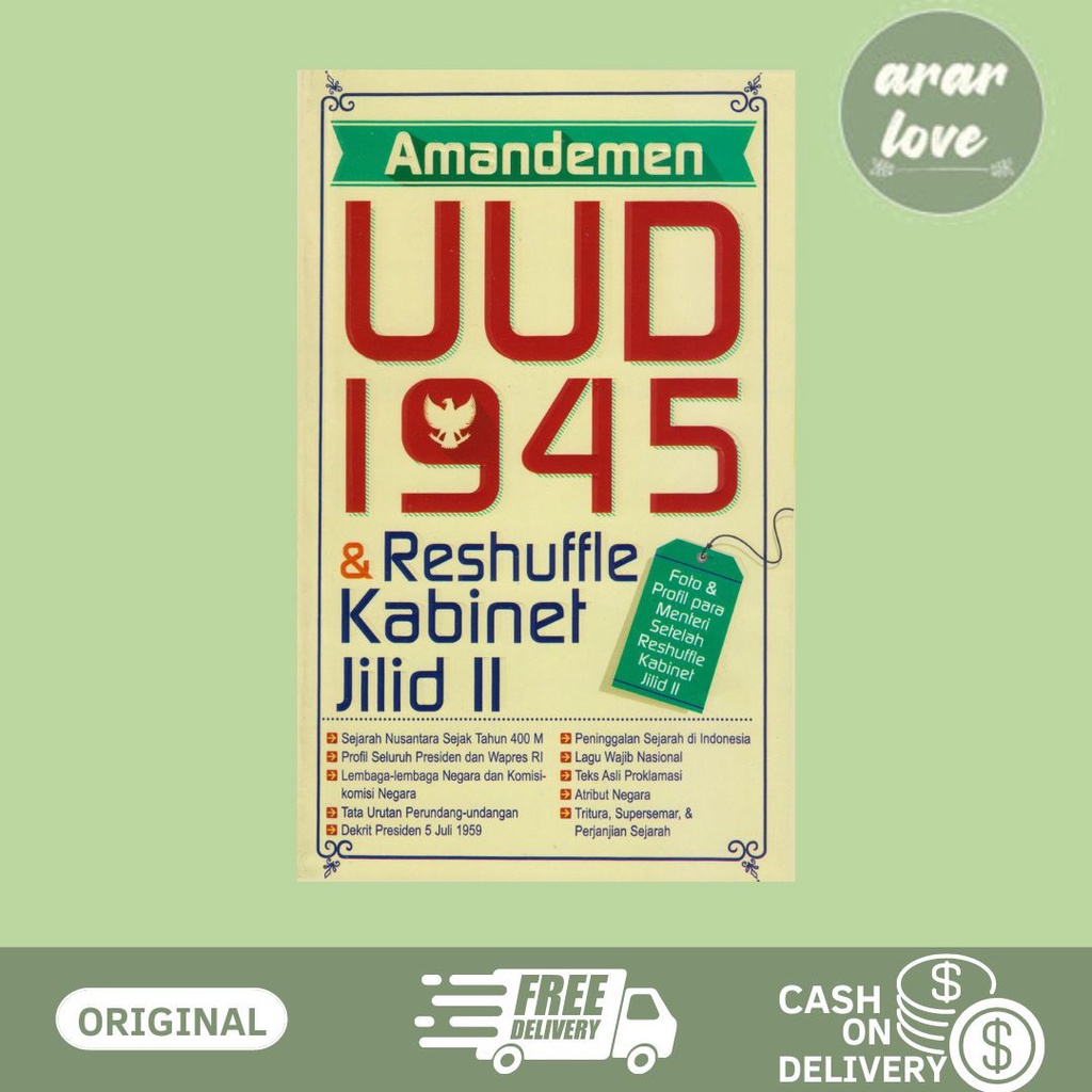 Jual BUKU AMANDEMEN UUD 1945 & RESHUFFLE KABINET JILID II | Shopee Indonesia