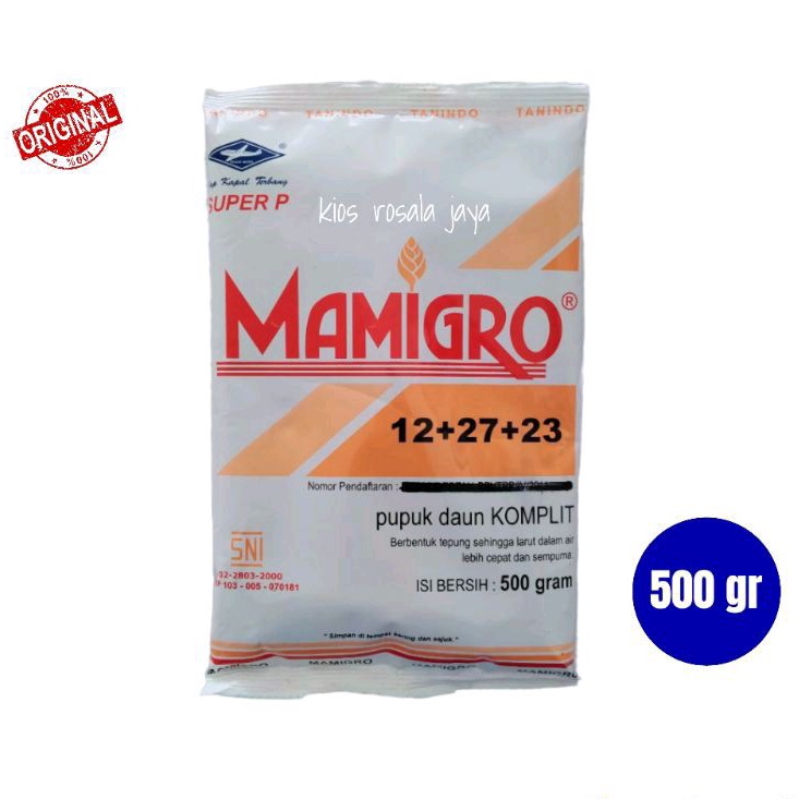 Jual MAMIGRO 12-27-23 Pupuk Daun kumplit Kemasan 500 gram | Shopee ...