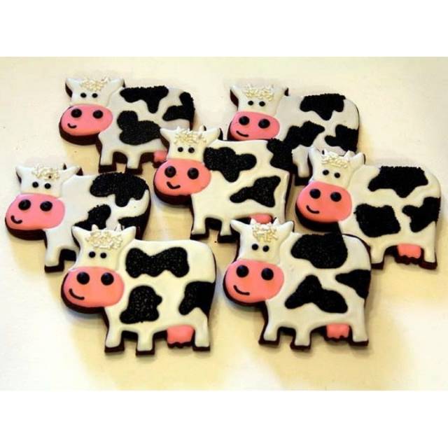 Jual IHANALICIOUS Butter Cookies Tema SAPI (kukis hias karakter) kue ...